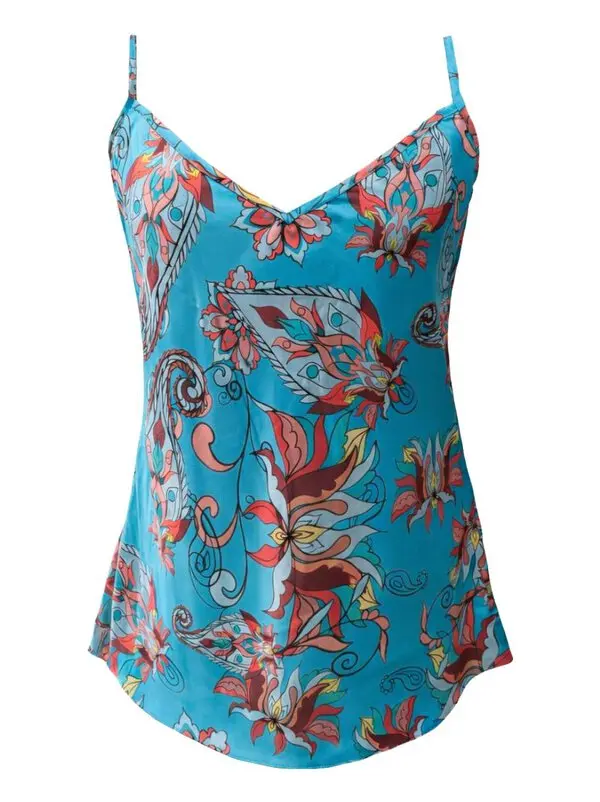 JANARA JONES Floral Print Cami Top - Blue