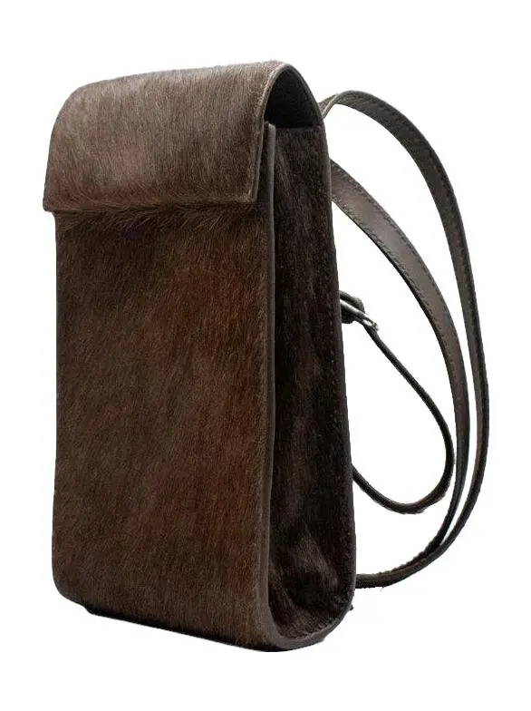 GODI. Hair-on Hide Phone Pouch - Brown