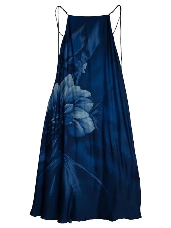 LO NEEL Lea Floral Maxi Slip Dress - Blue
