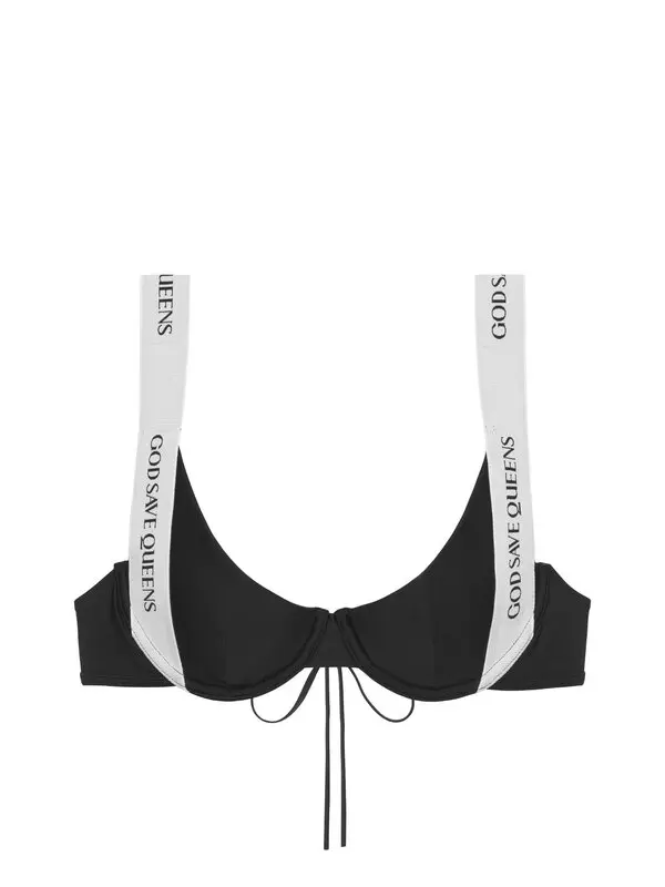 GOD SAVE QUEENS Carrara Bikini Top - Black