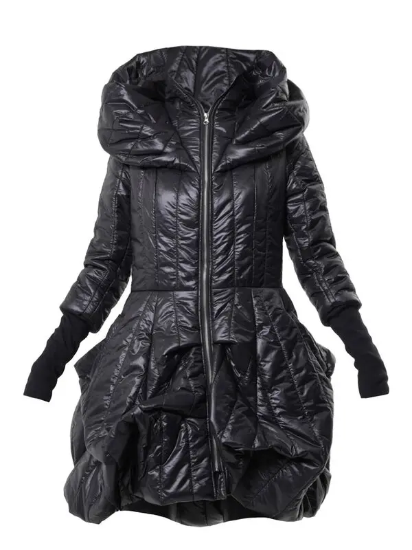 METAMORPHOZA Puffy Draped Coat - Black