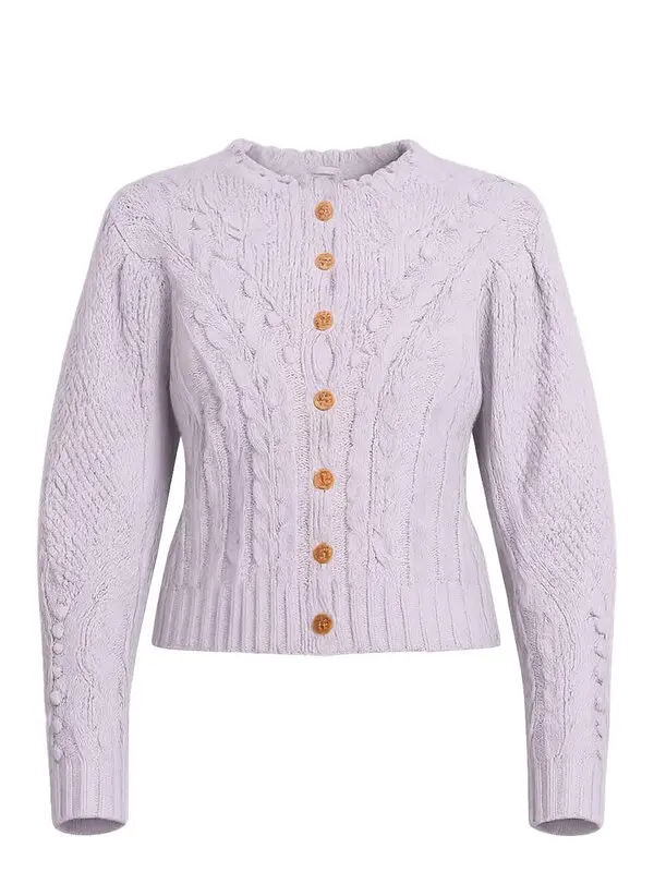 TANTRA SPAIN SL Crochet Knit Jacket With Pompom And Floral Details - Gray