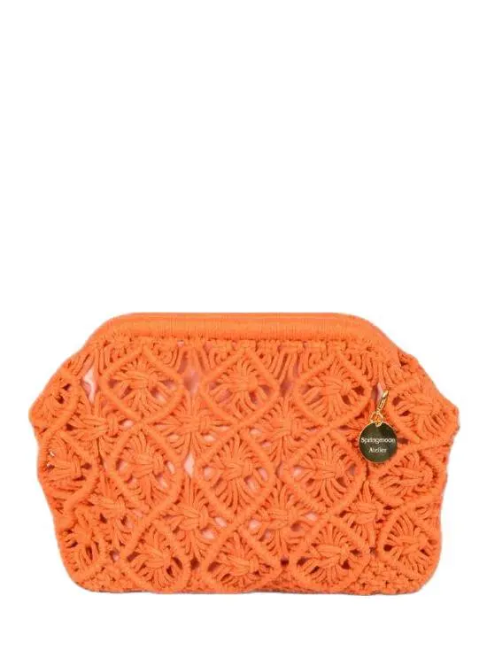 SPRINGMOONATELIER Macrame Handbag - Orange