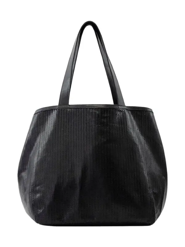 JUAN-JO Perforated Leather Tote Bag - Black