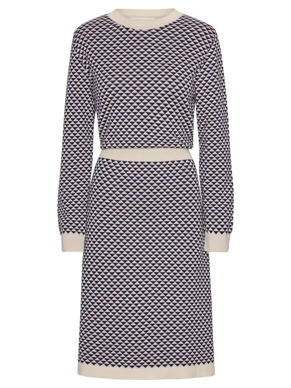 GROBUND Agnes Organic Cotton Knit Dress - Blue