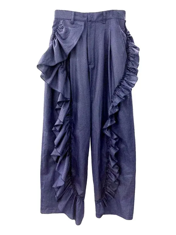 ARTO. Textural Ruffle Pants - Green