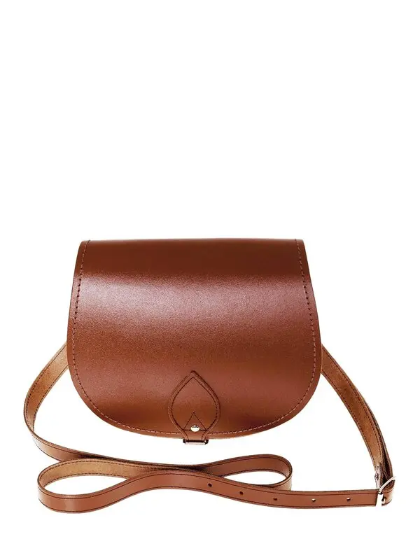 ZATCHELS Handmade Leather Small Saddle Bag - Brown