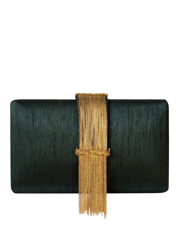 SIMITRI Fringe Clutch - Green