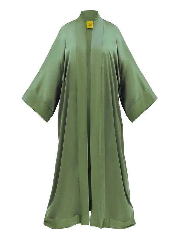 JANARA JONES Satin Abaya Kaftan - Green