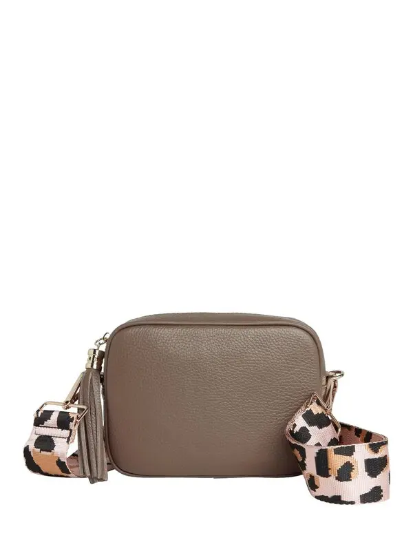 BETSY & FLOSS Verona Crossbody Bag With Light Leopard Strap - Brown