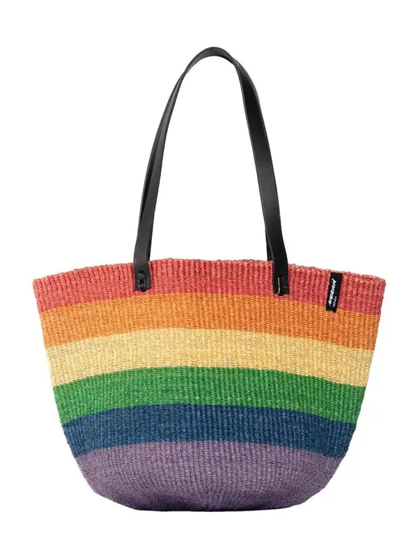 MIFUKO Majani Shopper Basket With Leather Handles - Black