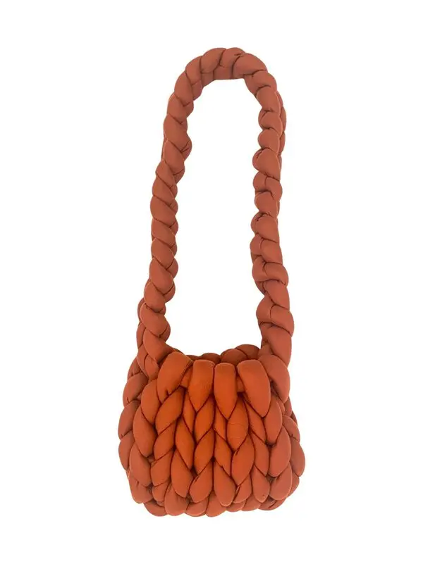 Pink Haley Zoey Cable Knit Shoulder Bag - Red