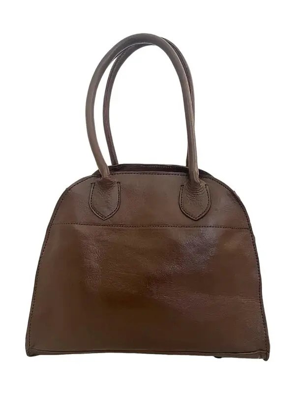 Pink Haley Darcy Leather Satchel - Brown