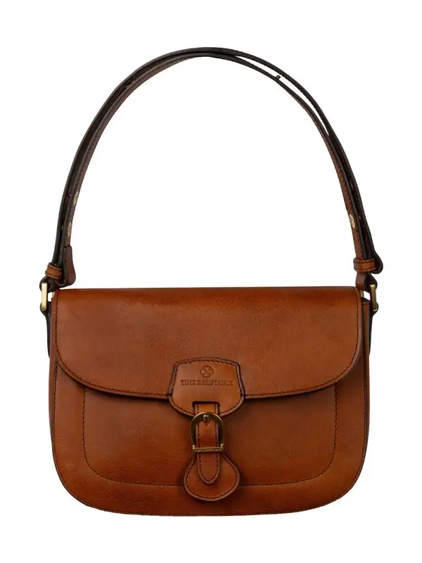 TIME RESISTANCE Leather Saddle Bag Romola - Brown