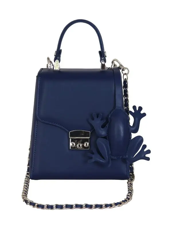 F3ROG BY RANA Crossbody Box Bag With Keychain - Blue