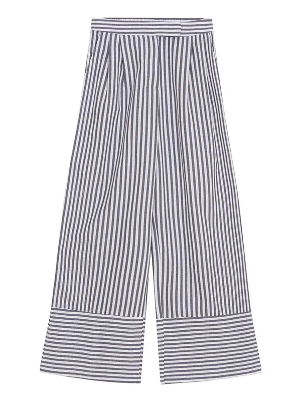 LONDON ATELIER BYPRODUCT Striped Wide Leg Trousers - Blue/white