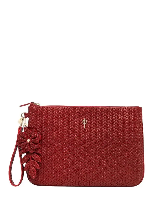 OTRERA Braided Leather Clutch - Red