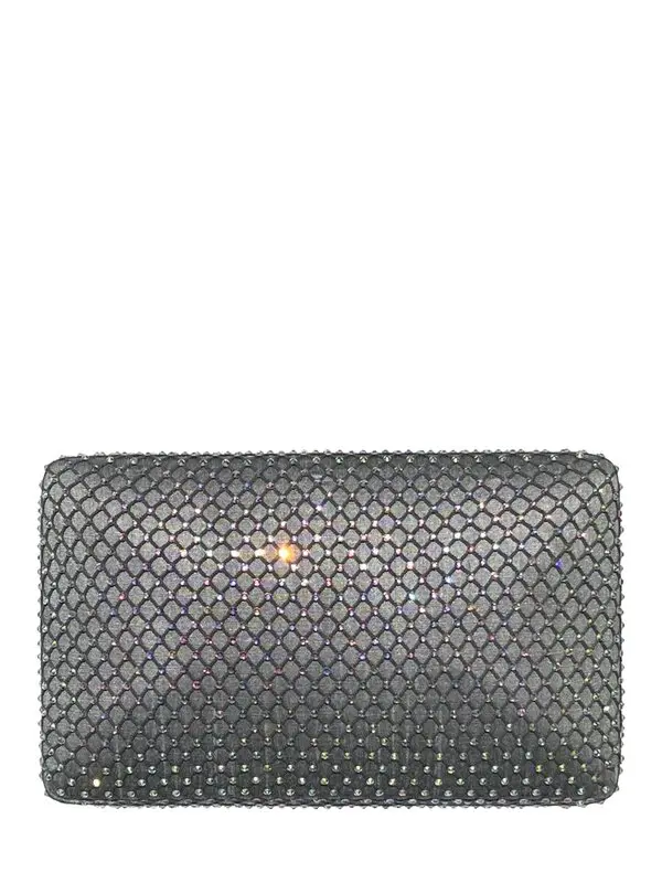 SIMITRI Embellished Fishnet Clutch - Grey