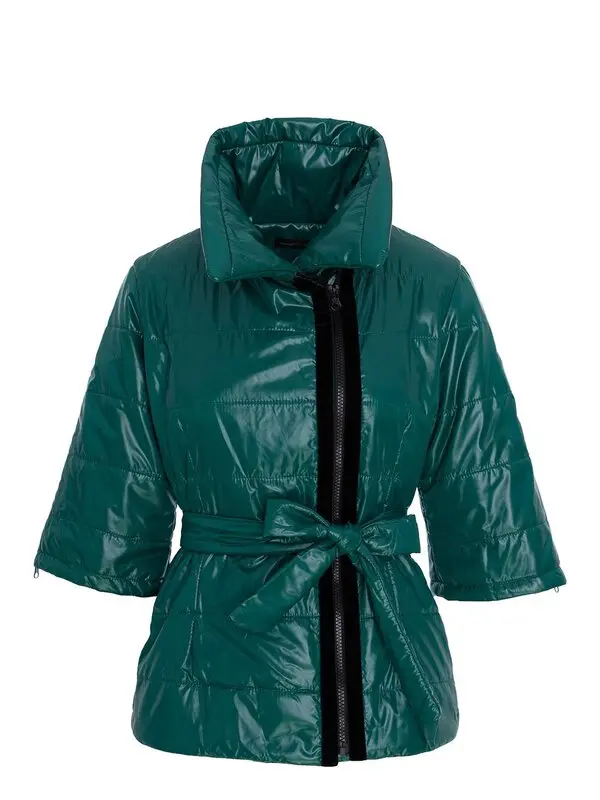 CONCEPT A TROIS Quilted Short Jacket - Green