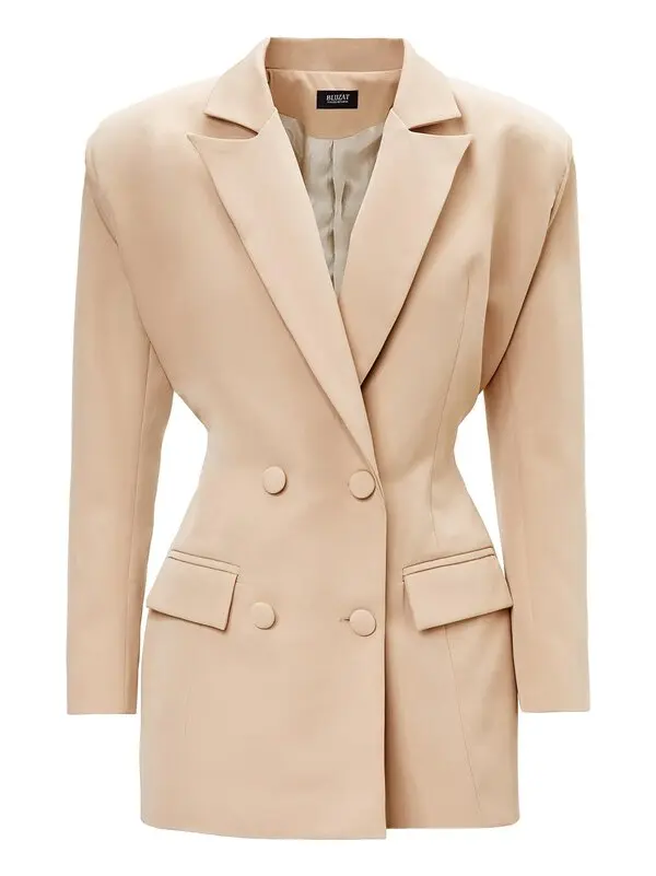 BLUZAT Tailored Hourglass Blazer - Beige