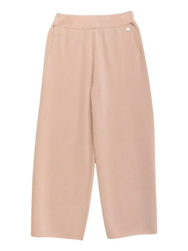 NIZA Alma Knit Wide-leg Trousers - Beige