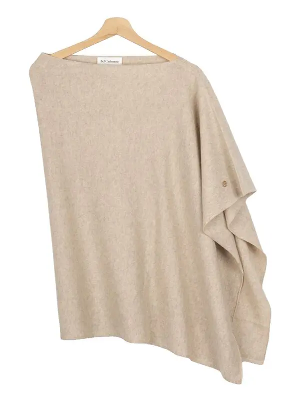 BEL CASHMERE Asymmetrical Poncho - Brown
