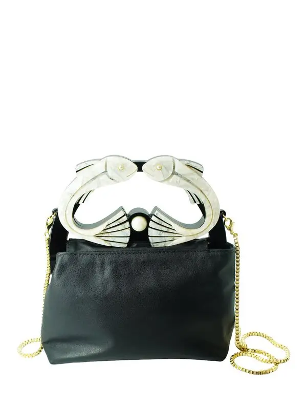 GISSA BICALHO Acrylic And Leather Bag With Chain - Black