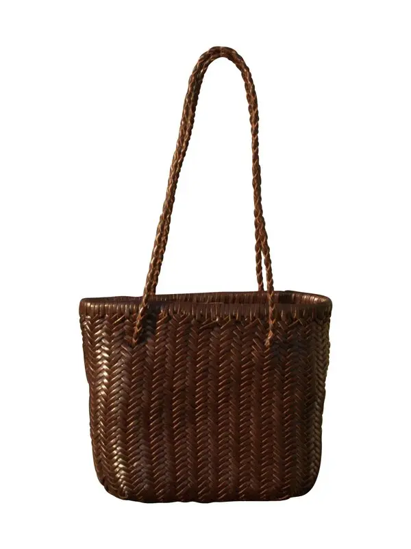 RIMINI Carla Woven Leather Handbag - Brown