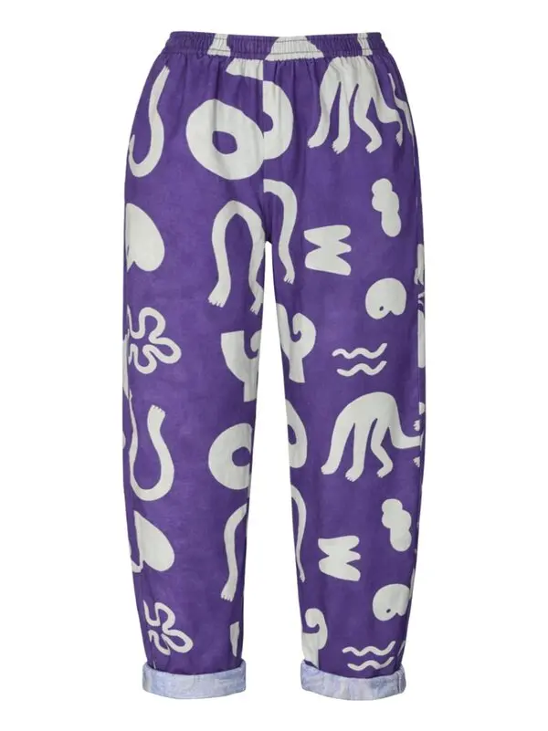 WILD CLOUDS Organic Cotton & Linen Balloon Trousers - Blue