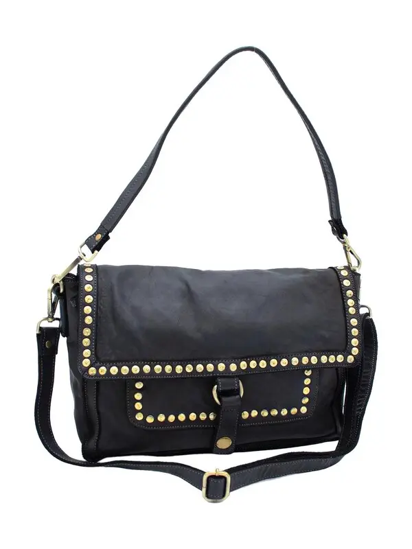 BOLSA NOVA HANDBAGS Emily Studded Shoulder Bag - Black