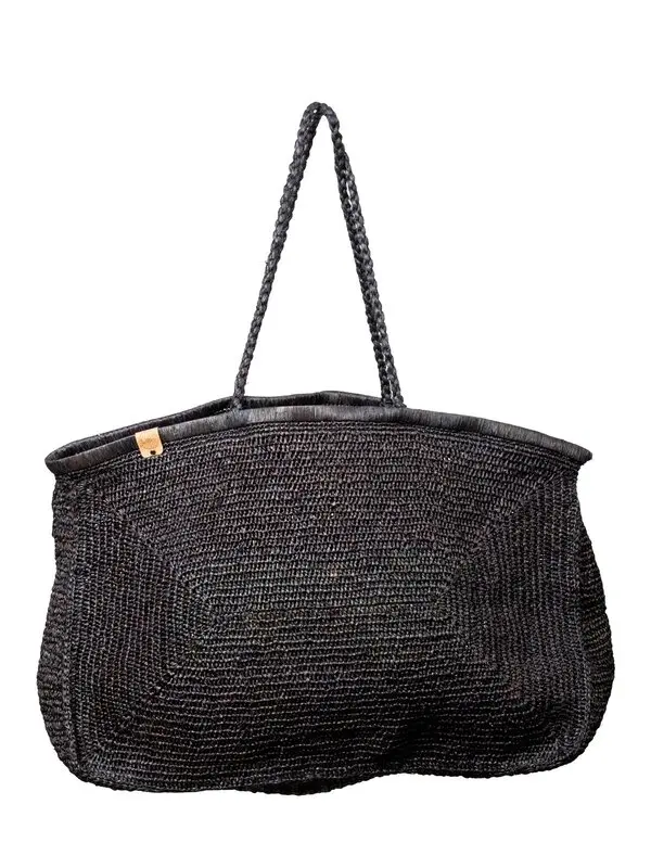 ZANATANY CONCEPTS Clipa Raffia Tote Bag - Black