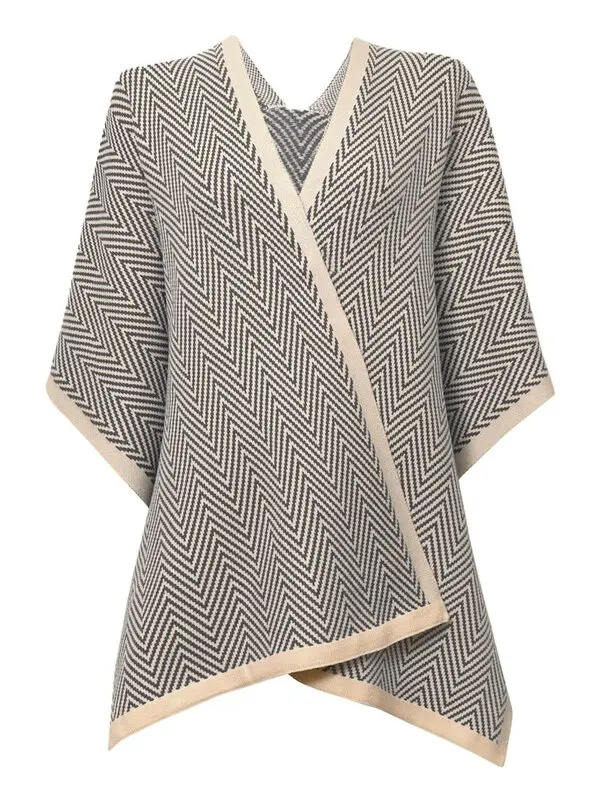 JAMES LAKELAND Chevron Knit Wrap - Grey