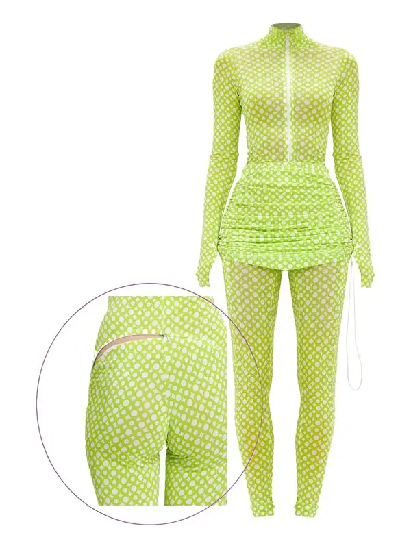 MONOSUIT Bodysuit And Skirt Set - Green