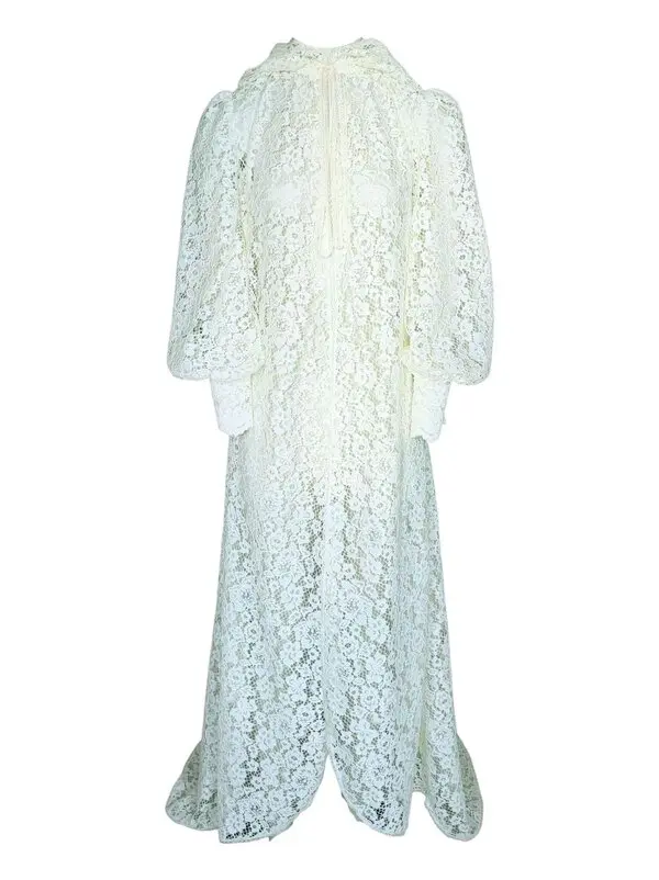 COUTURE TO YOUR DOOR Lace Wedding Hooded Cape Coat - White