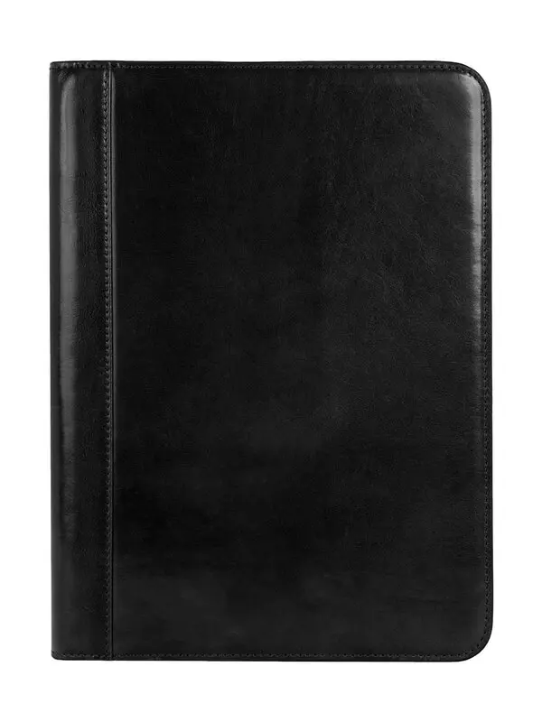 TIME RESISTANCE Full-grain Leather Documents Folder Organizer - Black