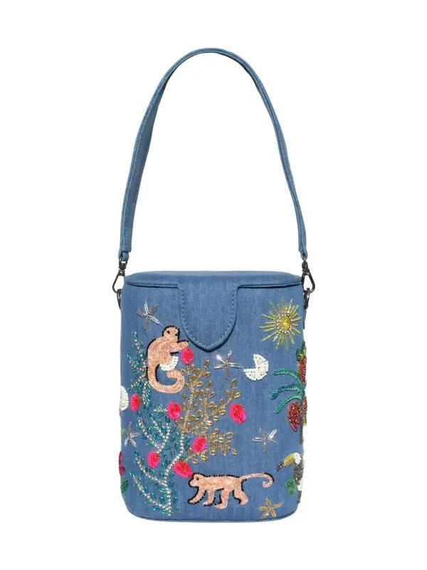 SIMITRI Palm Paradise Bucket Bag - Blue