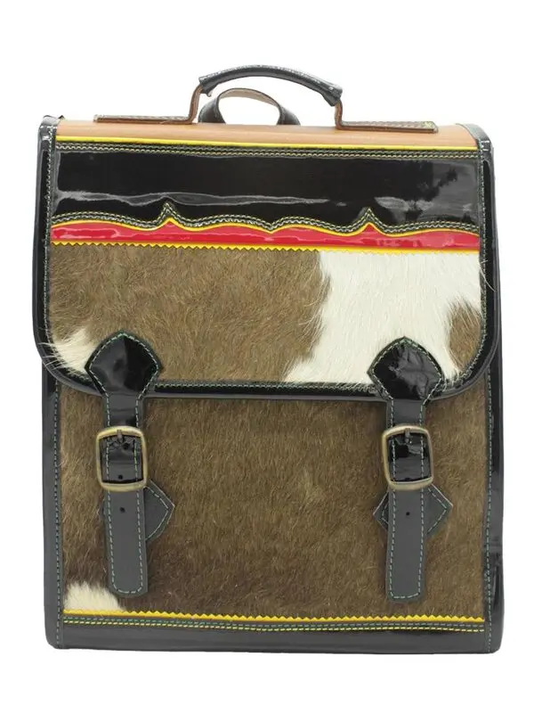 SANTUARIO Leather Cowhide Backpack - Brown