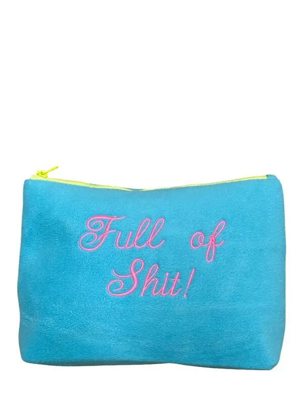 LILLY LOVES Embroidered Cosmetic Bag - Blue