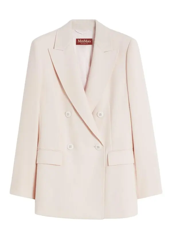 Max Mara Fitted Wool Crepe Blazer - Pink