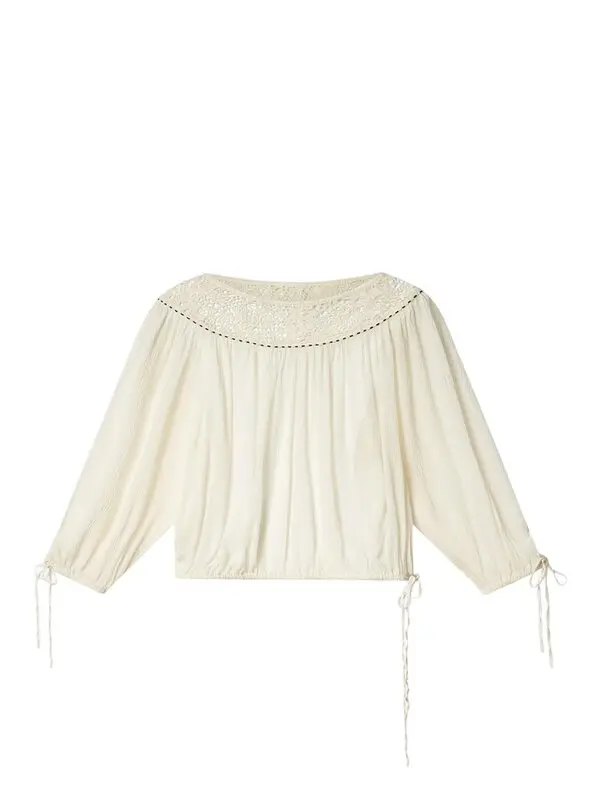 Isabel Marant Nelida Textured Gauze Blouse - Ecru