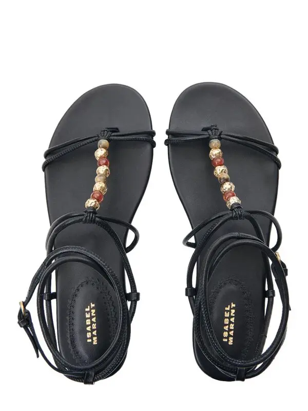 Isabel Marant Étoile Yctoria Sandals With Beaded Detail - Black
