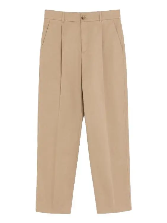 Valentino Garavani Cotton Gabardine Trousers With Vlogo Embroidery - Beige
