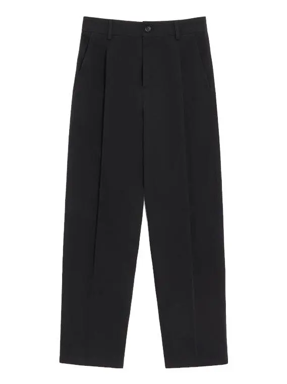 Valentino Garavani Cotton Gabardine Trousers With Vlogo Embroidery - Black