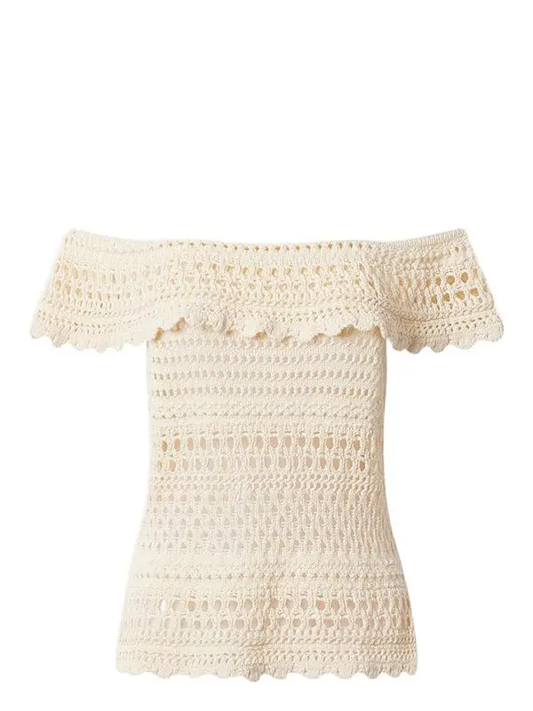 MARANT ETOILE Zaelle Crochet Knit Top - Ecru