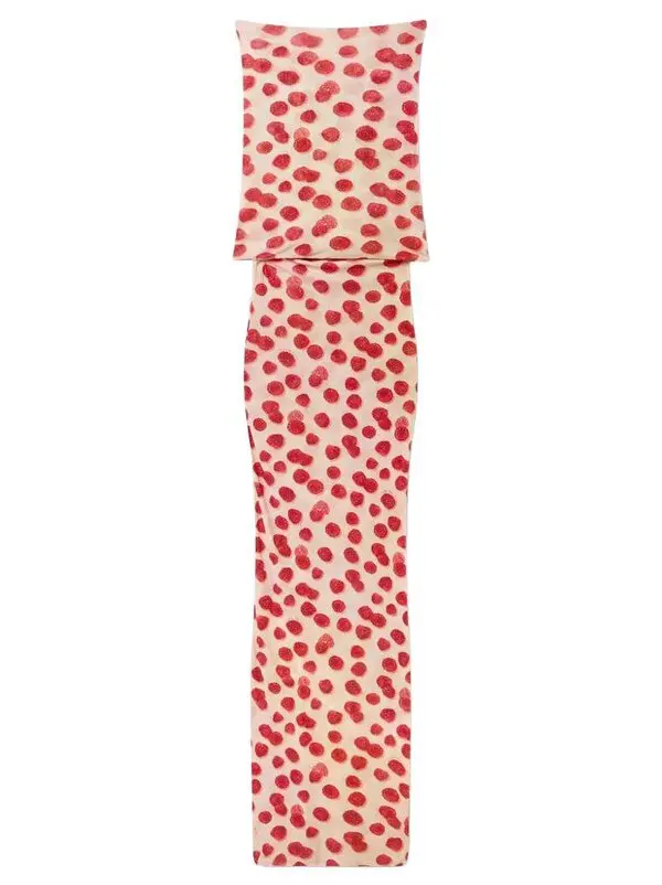 Stella McCartney Raspberry-print Ruched Maxi Dress - Pink