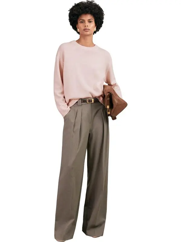 REISS Wool-cashmere Crew-neck Jumper - Pink