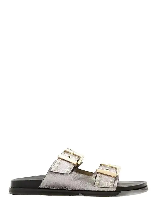 ALLSAINTS Magda Studded Flat Sandals - Silver
