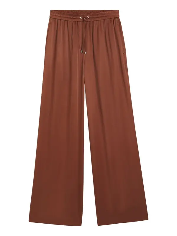 BOSS Relaxed-fit Satin Pants - Brown
