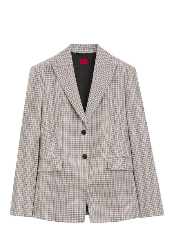 Hugo Regular-fit Blazer With Micro Check - Patterned