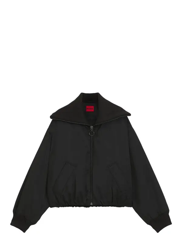 Hugo Padded Satin Bomber Jacket - Black